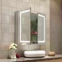 China Modern Wall Mounted Backlit Bathroom Mirror Cabinet With Touch Sensor for sale