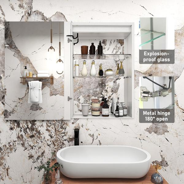 Quality Plug Type 1.1meter Hardwire Mirrored Cabinets with Cabinet Storage and LED Light for sale