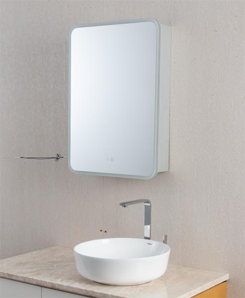 Quality 2023 Double Door Anti-fog LED Touch Sensor Mirror Cabinet with Adjustable Glass Shelf for sale