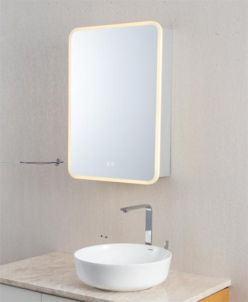 Quality 2023 Double Door Anti-fog LED Touch Sensor Mirror Cabinet with Adjustable Glass for sale