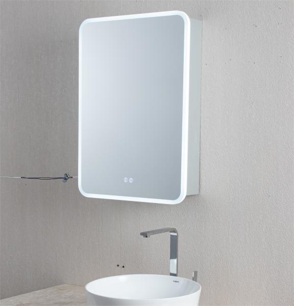 Quality 2023 Double Door Anti-fog LED Touch Sensor Mirror Cabinet with Adjustable Glass for sale