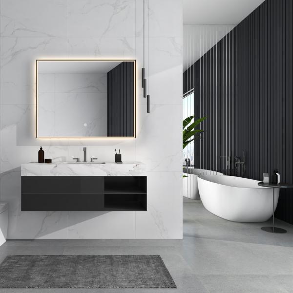 Quality Illuminated Bluetooth Bathroom Mirror With Color Temperature Options And 90° for sale
