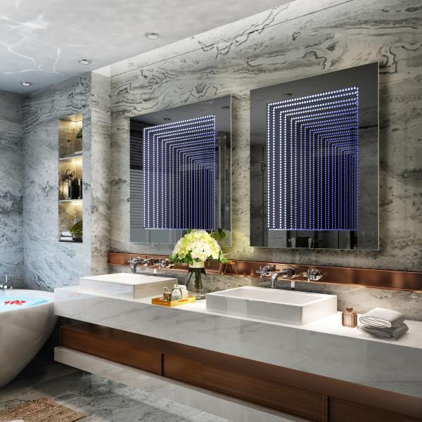 Quality Motion Sensor Switch LED Infinity Light Bathroom Mirror with Custom Easy for sale