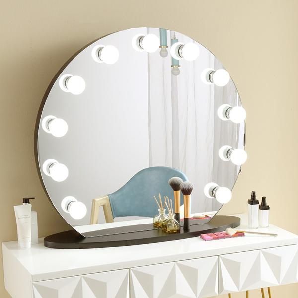 Quality Silver Finishing 10x Magnifying Luxury Gold Eyelash Style Makeup Mirror with LED for sale