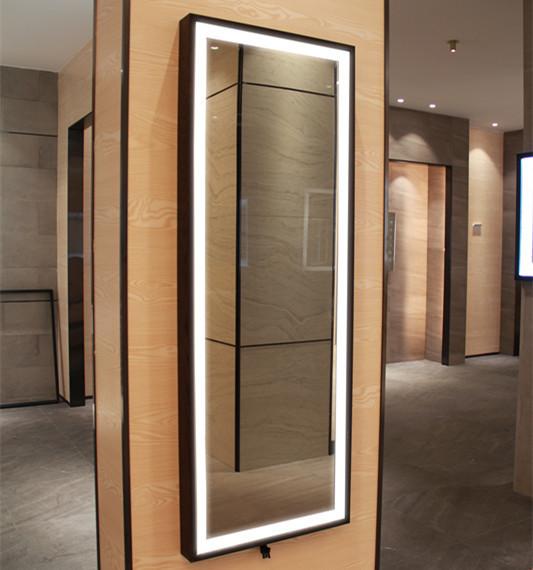 Quality Hotel Decoration Full Length Vanity Mirror With Black Frame Around Light for sale
