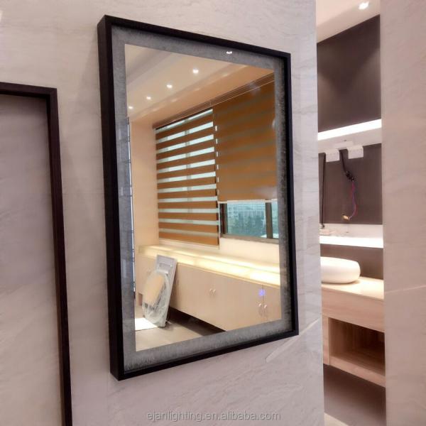 Quality Hotel Decoration Full Length Vanity Mirror With Black Frame Around Light for sale