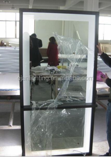 Quality Wood Framed Bathroom Backlit Full Length Mirror With LED Concealed Light And for sale