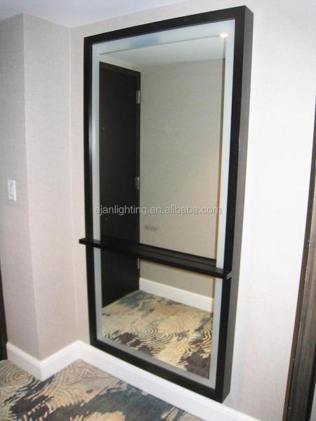 Quality Wood Framed Bathroom Backlit Full Length Mirror With LED Concealed Light And for sale