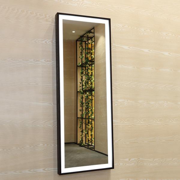 Quality Wooden Frame Led Full Length Mirror Color Temperature Adjustable Led Full Body for sale