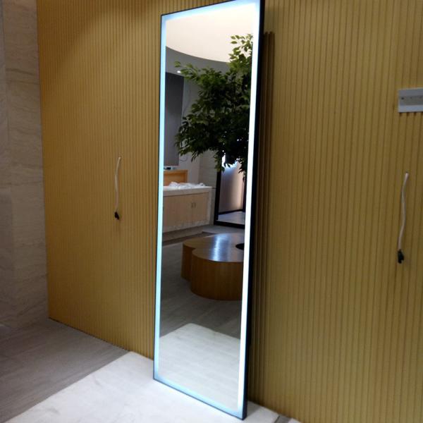 Quality Wooden Frame Led Full Length Mirror Color Temperature Adjustable Led Full Body for sale