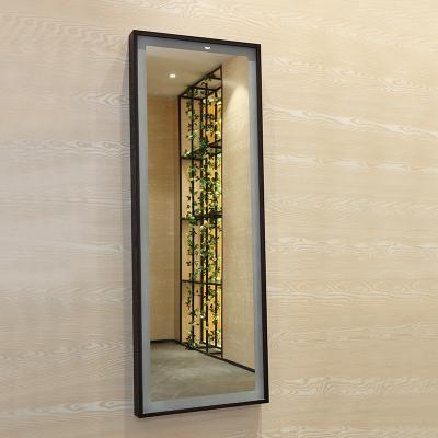 China Wooden Frame Led Full Length Mirror Color Temperature Adjustable Led Full Body Mirror for sale