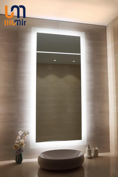 Quality Wooden Frame Full Length Illuminated Mirror Custom Adjustable Lighting for sale