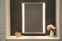 China Wall Mounted Framed LED Mirror with Touch Switch and High Output Lighting Source for sale