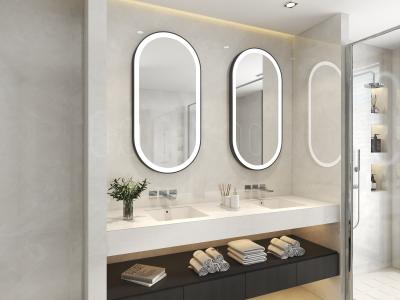 China Gold Aluminium Led Smart Vanity Mirror Explosion Proof Lighted Bathroom Vanity Mirror for sale