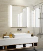 China Adjustable LED Touch Bathroom Mirror Beveled Edge Touch Light Vanity Mirror for sale