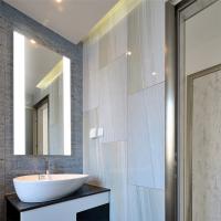 China Adjustable LED Touch Bathroom Mirror Beveled Edge Touch Light Vanity Mirror for sale