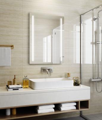China LED Lighted Rectangular Bathroom Vanity Mirrors With Decorative Frameless Design for sale