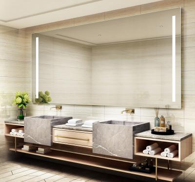 China LED Lighted Rectangular Bathroom Vanity Mirrors With Decorative Frameless Design for sale