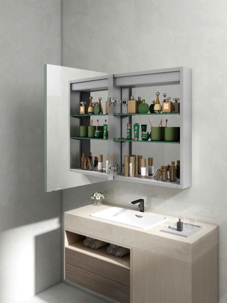Quality Anti Rust Clear Led Bathroom Cabinet With Mirror Customizable Adjustable for sale