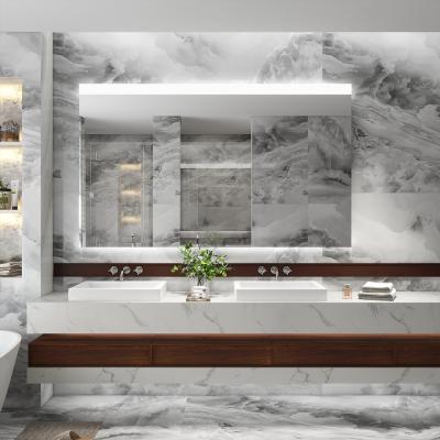 China Espelho de casa de banho inteligente sem enquadramento com iluminação de borda filme anti-neve e iluminação ajustável CCT à venda