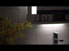 Wanddecoratie Vierkante Led Badkamer Spiegel Custom Voor Luxe Hotel/Huis