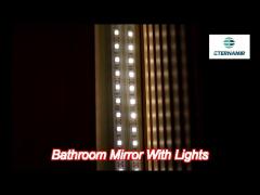 wall mounted heating pad led mirror with 5mm polished silver and optional light color