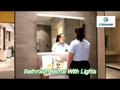 frameless custom light modern luxury equipped with light smart led bath vanity mirror
