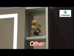wall mounted modern led medicine cabinet with speaker and illuminated mirror design