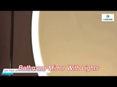 Miroir de salle de bains intelligent avec des lumières, commutateur tactile et anti-brouillard
