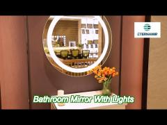 50/60Hz Grounded UL ETL CE Certified Oval sans cadre rond rétroéclairé LED Miroir de salle de bain