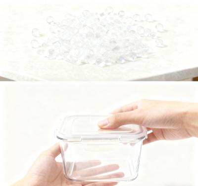 중국 식품 접촉 안전 반짝이는 충격 저항 가족 아침 식사 준비 / 사무실 점심 상자 투명한 식품 용기 K-레신 판매용