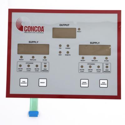 China Precision Gas Controls Membrane Switch with Silver Printed ESD Shield and Female Connector (LTMS0071) for sale