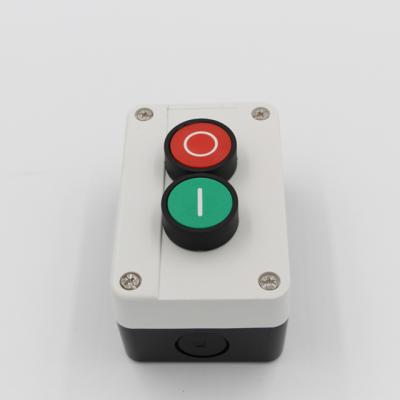 China IP54 Waterproof Button Box 240V 10A Momentary Push Button Switch XAL B213 with 2 Spring Return 1NO 1NC for sale