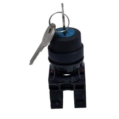 China 22mm Key Push Button Switch with 3 Position Latching 2NC and Key Lock Selector Switch XB5 AG33 10A Max. Current for sale