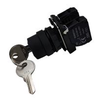 China 22mm Key Push Button Switch with  3 Position 2 Spring Return to Cent Position XB5 AG73 Key Lock Selector Switch for sale
