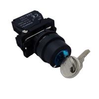 China 22mm Key Push Button Switch with  3 Position 2 Spring Return to Cent Position XB5 AG73 Key Lock Selector Switch for sale