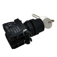 China 22mm Key Push Button Switch with  3 Position 2 Spring Return to Cent Position XB5 AG73 Key Lock Selector Switch for sale