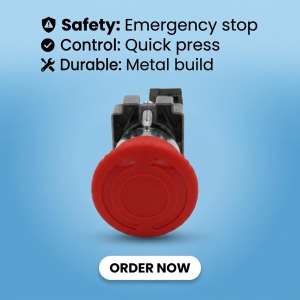 Quality XB2-BS542 Emergency Push Button Switch with 22mm Emergency Stop Switch Button Max. 10A Current for sale