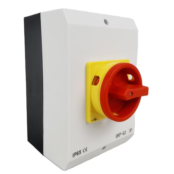 Quality IP65 Waterproof 3 Phase Rotary Isolator Switch 63A 3Pole AC 63A 3Pole Rotary Load Disconnector Switch Plastic Metal Instrument for sale