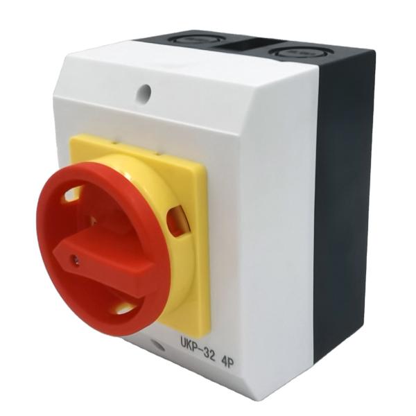 Quality 32A 4-Pole Rotary Load Disconnector Switch IP65 Waterproof Metal and Plastic Rotary Isolator Switch for AC 3-Phase for sale