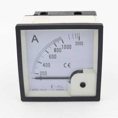 China 96*96mm Analog Current Panel Meter and Amp Meter with CT Measures AC 0-2000A Display Type Analog Only for sale