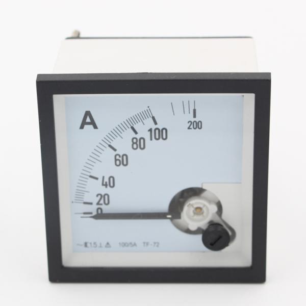 Quality 72*72mm Moving Iron Analog Panel Mount Amp Meter 100/5A Single Phase High Accuracy Class 1.5 0-600V AC 50/60Hz 90 Deflection for sale