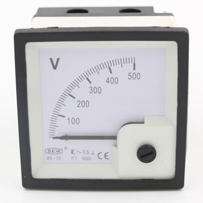 China 72*72 Three Phase Analog Panel Voltmeter AC 0-500V 50/60Hz Eco-Friendly Voltage Meter 2500A Max Current 1.5 Accuracy Class for sale