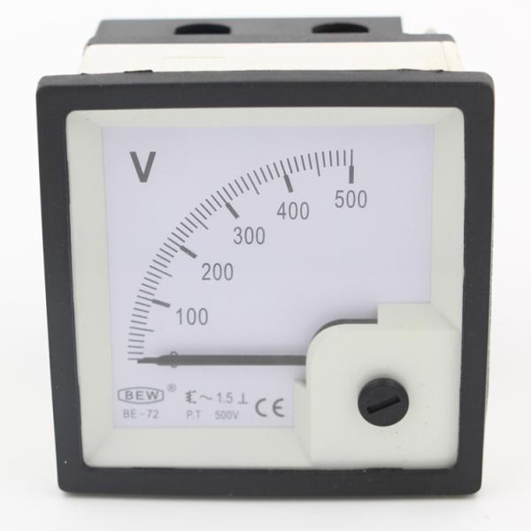Quality 72*72 Three Phase Analog Panel Voltmeter AC 0-500V 50/60Hz Eco-Friendly Voltage Meter 2500A Max Current 1.5 Accuracy Class for sale