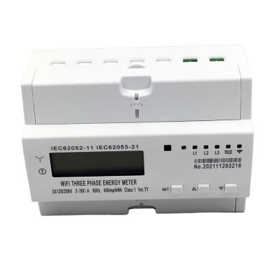 China 380V 5A Smart WiFi Energy Meter Four-Wire Din Rail Kwh Meter with App Control for Three-Phase Home or Office Use for sale
