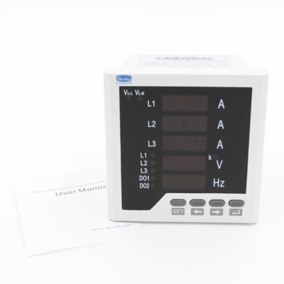 China 3-Phase Digital Multifunction Meter with 96*96 RS485 Digital AC Ammeter Voltmeter Watt and Hz Meter for sale