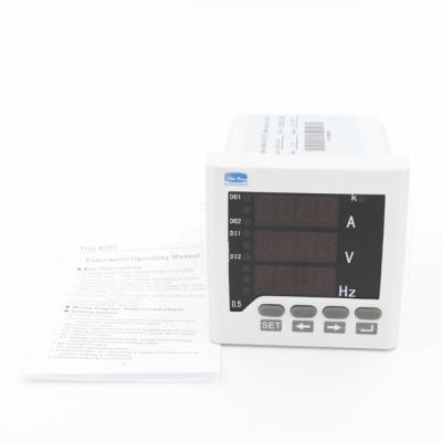 China 1 Phase Digital Voltmeter Ammeter hz Led 72*72 Multifunction Digital Panel Meter with Multifunction Meter Digital Ammeter for sale
