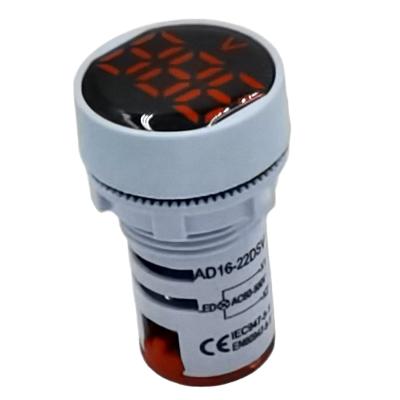 China Mini 22mm Digital Panel Meter round LED with Volt Red Green Yellow Blue Backlight Measures AC Voltage 60v to 500v Single Phase for sale