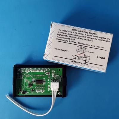 China Mini Digital Ammeter DC 99.9A Meter Digital Panel Ampere 3 Digits LED Display Single Phase AC 220V 1.0 Accuracy Class SK85-CA for sale
