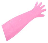 China Disposable PE Long Arm Gloves 7g Red 50pcs per Bag for Food Service for sale